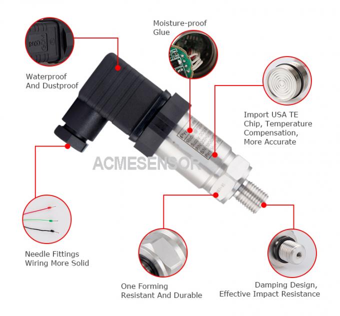 Spi I2C Water Digital Pressure Transducers RS485 4-20mA Ceramic ...