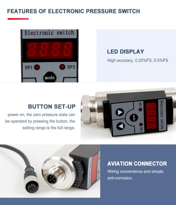 Water Pump Digital Pressure Transducers 4-20ma Digital Pressure Control ...