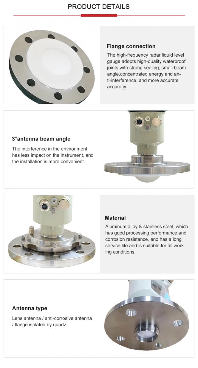 80ghz Silo Non Contact Type Radar Level Transmitter 0-10m Level ...